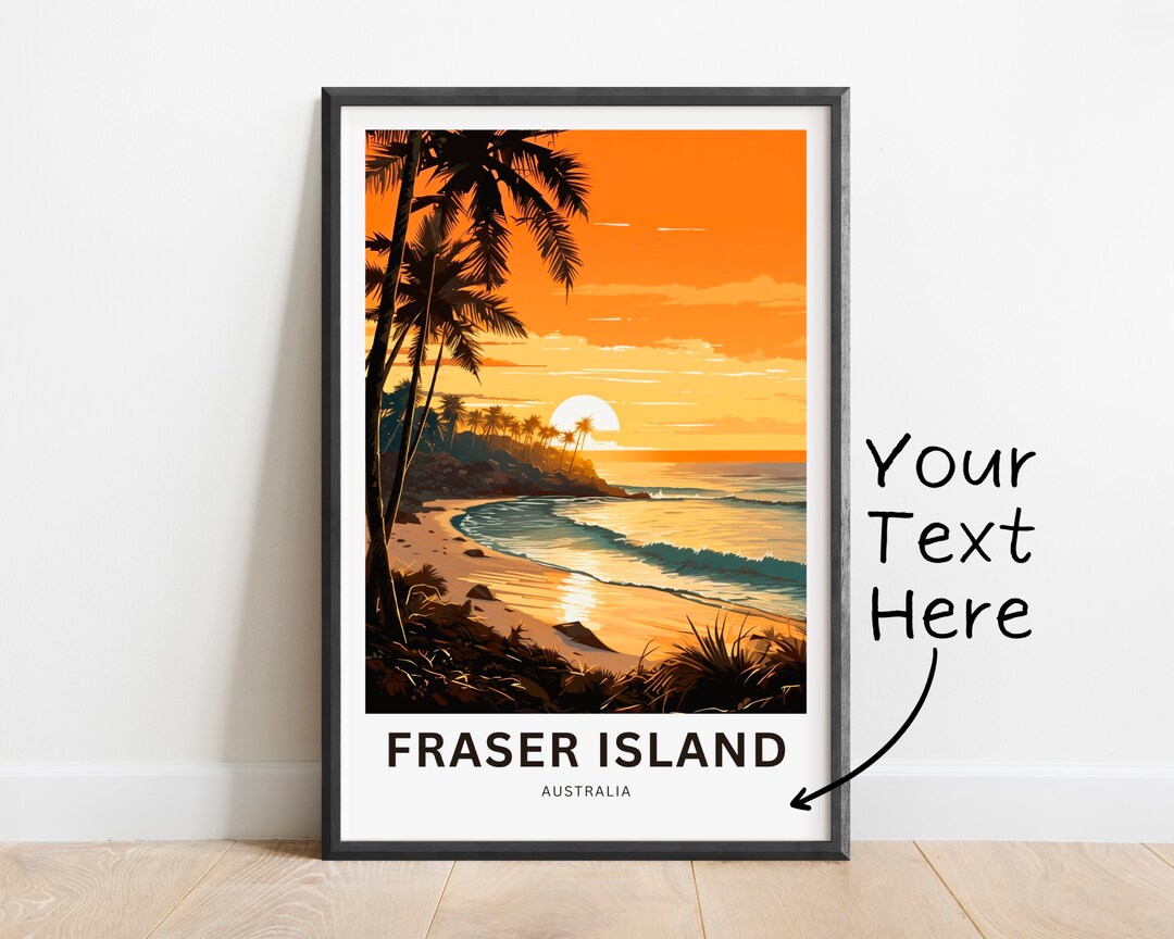 Personalized Fraser Island Travel Print - Fraser Island Poster ...