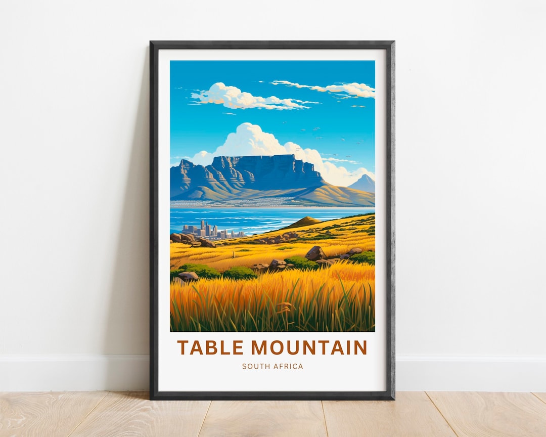 Table Mountain Print - Table Mountain Poster, South Africa Wall Art ...