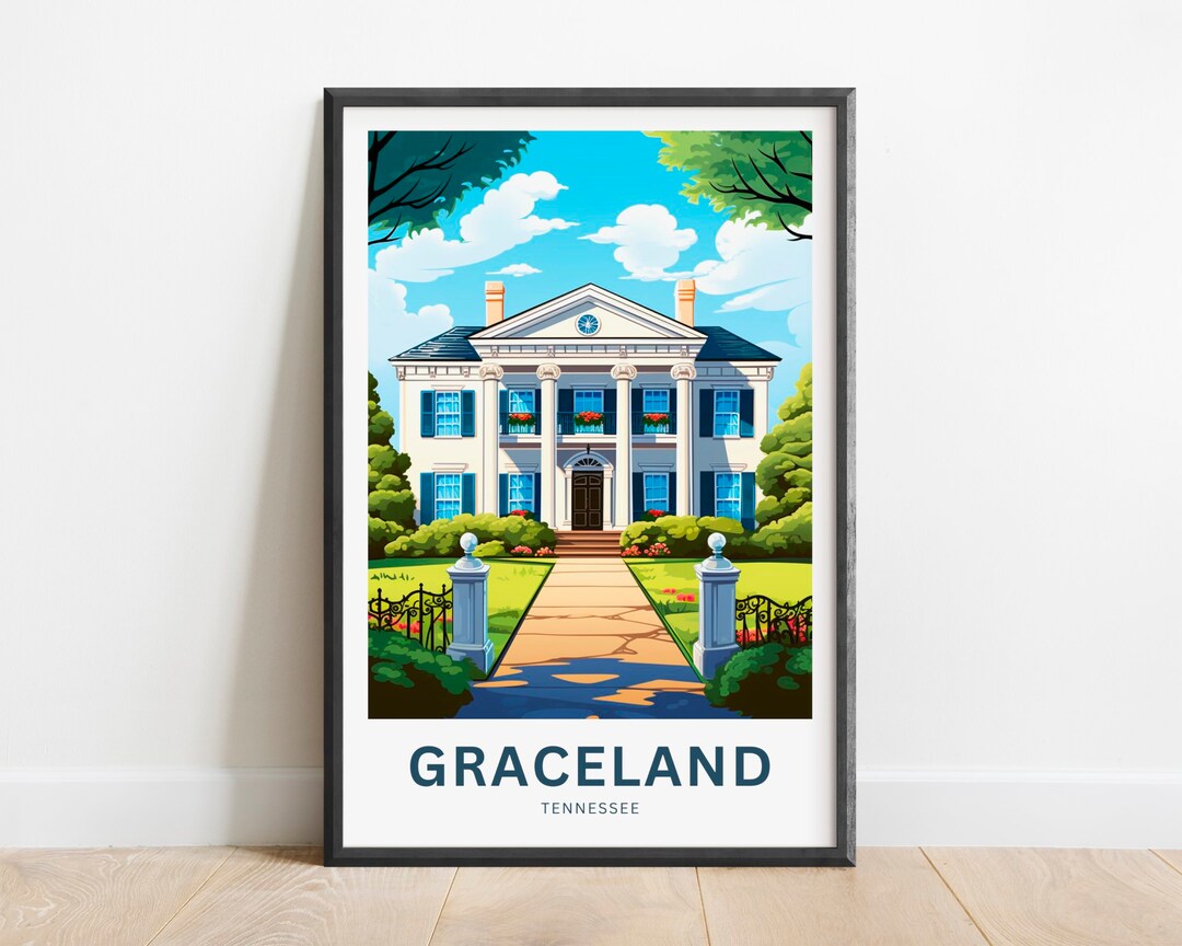 Graceland Travel Print - Graceland Poster, Tennessee Wall Art, Framed ...