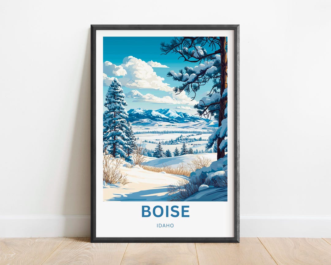 Boise Travel Print - Boise Poster, Idaho Wall Art, Framed Present, Gift ...
