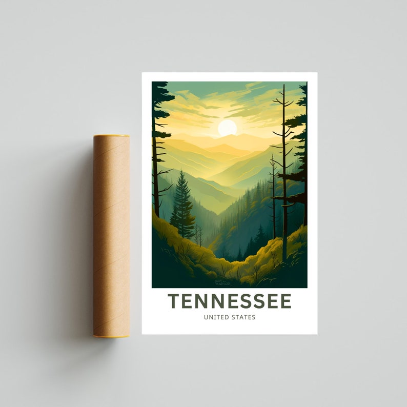 Tennessee Travel Print Tennessee Poster United States Wall - Etsy