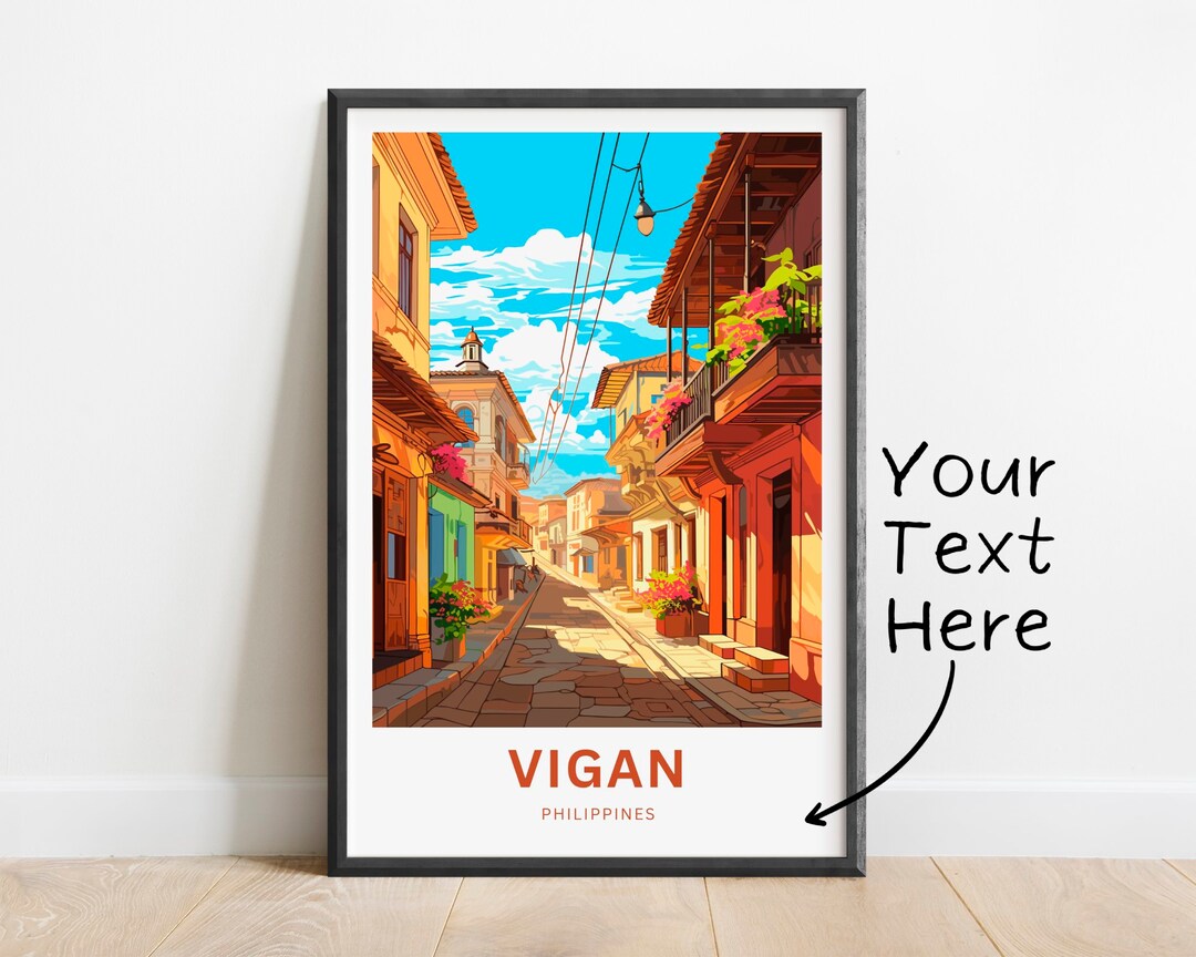 Personalized Vigan Travel Print - Vigan Poster, Philippines Wall Art ...