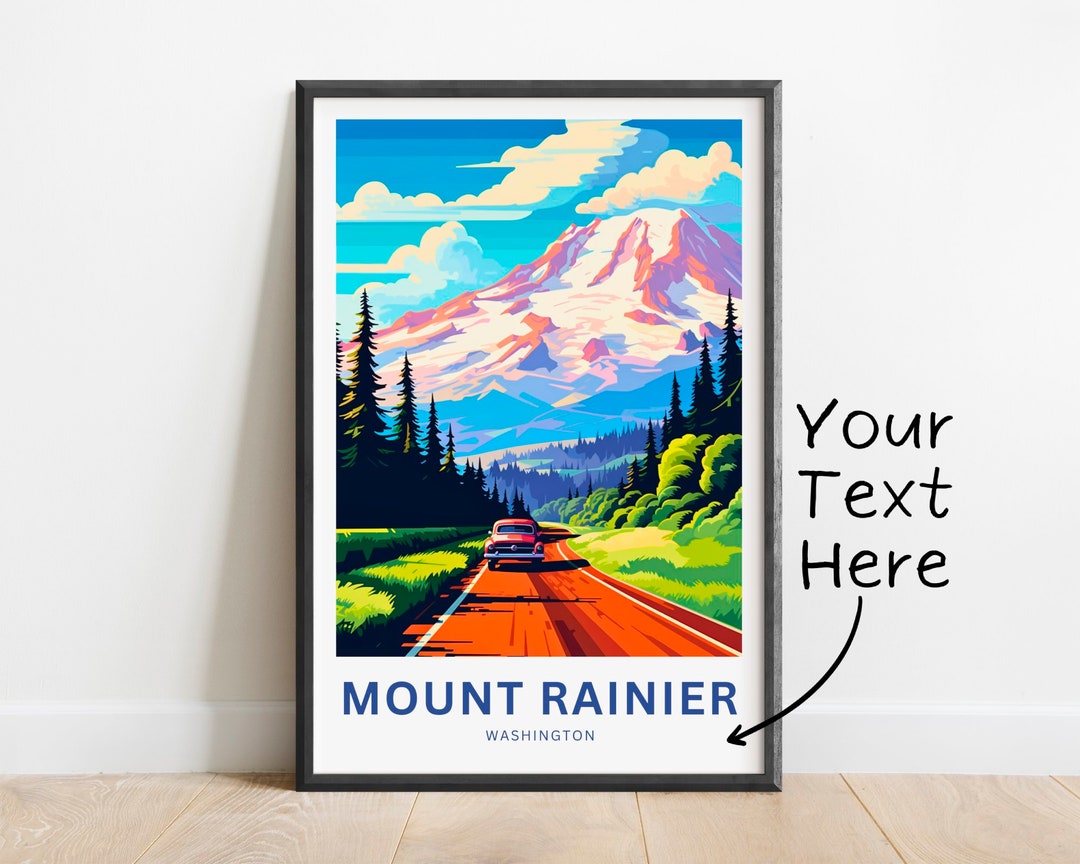 Personalized Mount Rainier Travel Print Mount Rainier - Etsy