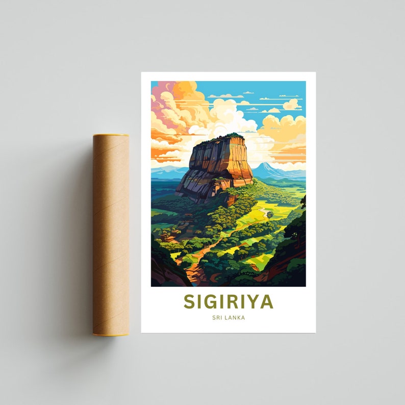 Sigiriya Travel Print Sigiriya Poster, Sri Lanka Wall Art, Framed ...