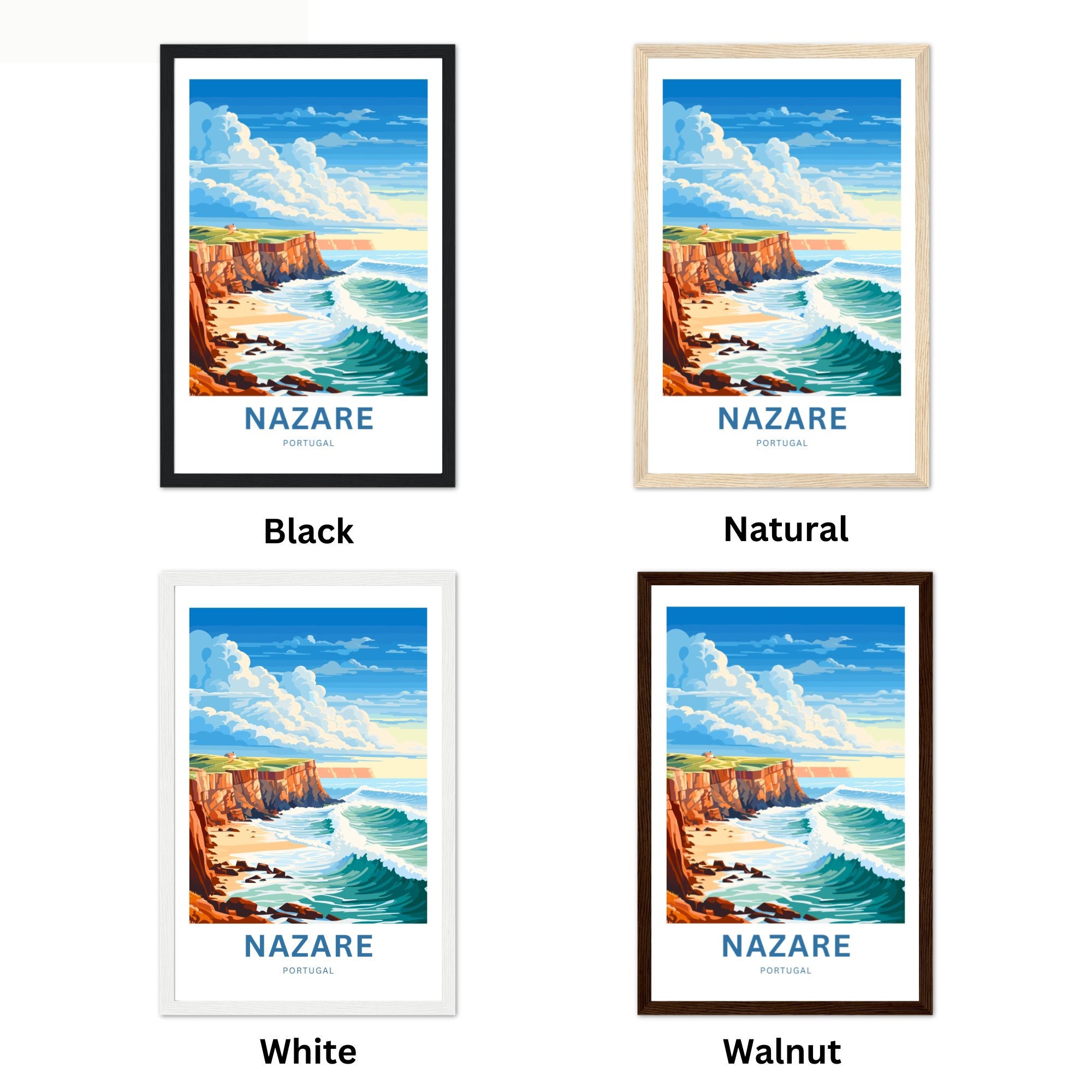 Personalized Nazare Travel Print Nazare Poster, Portugal Wall Art ...