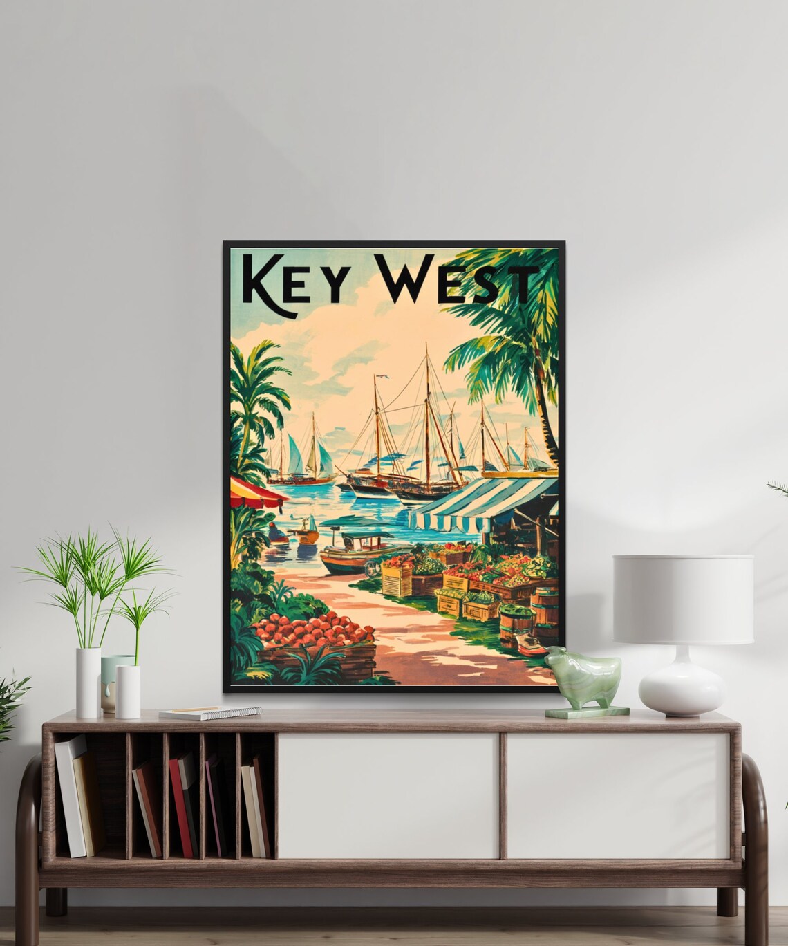 Key West Vintage Travel Poster, Key West Print, Florida Wall Art ...