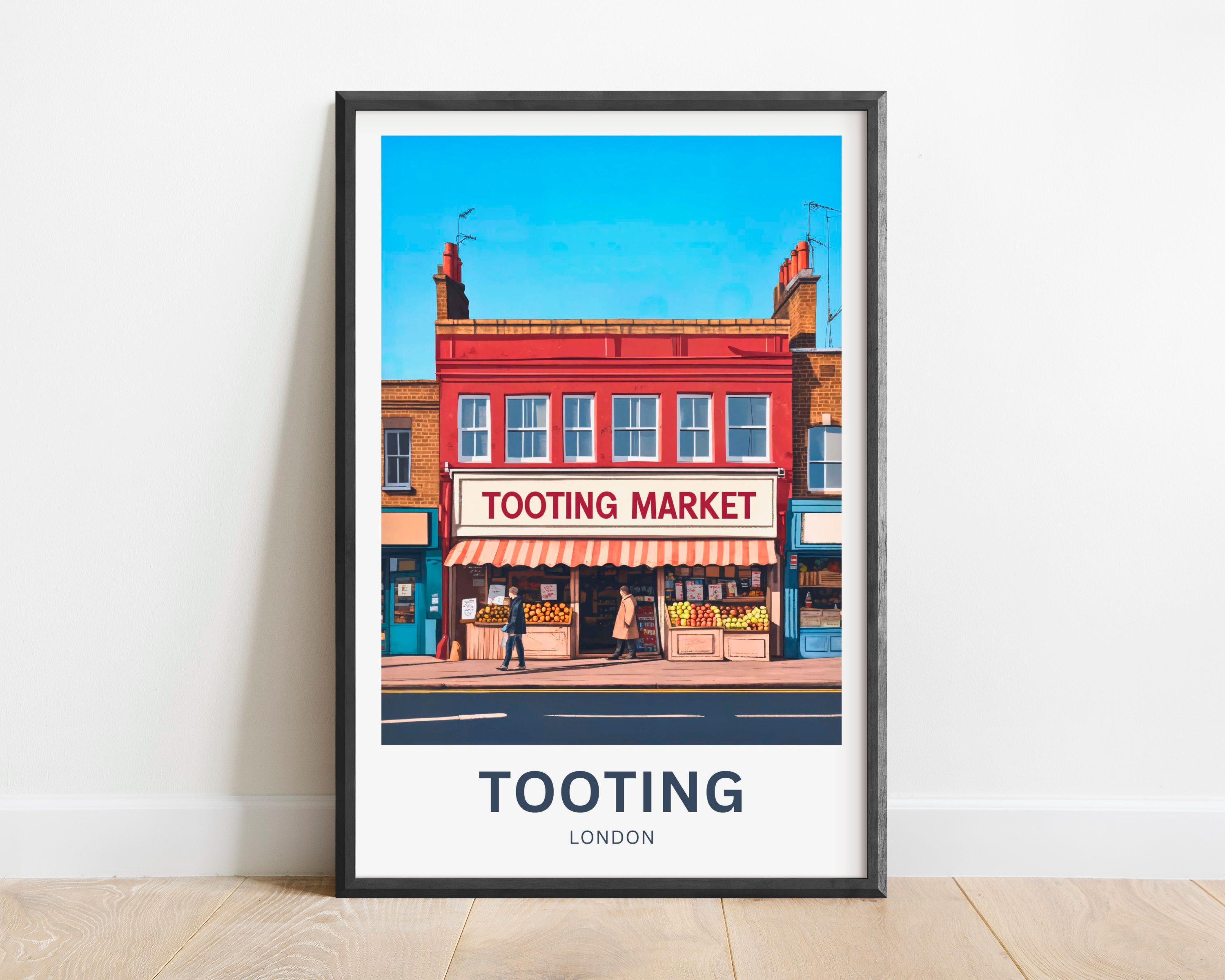 Tooting Travel Print - Tooting Poster, South London Wall Art, Framed ...