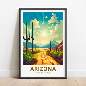 Arizona Travel Print - Arizona Poster, United States Wall Art, Framed ...