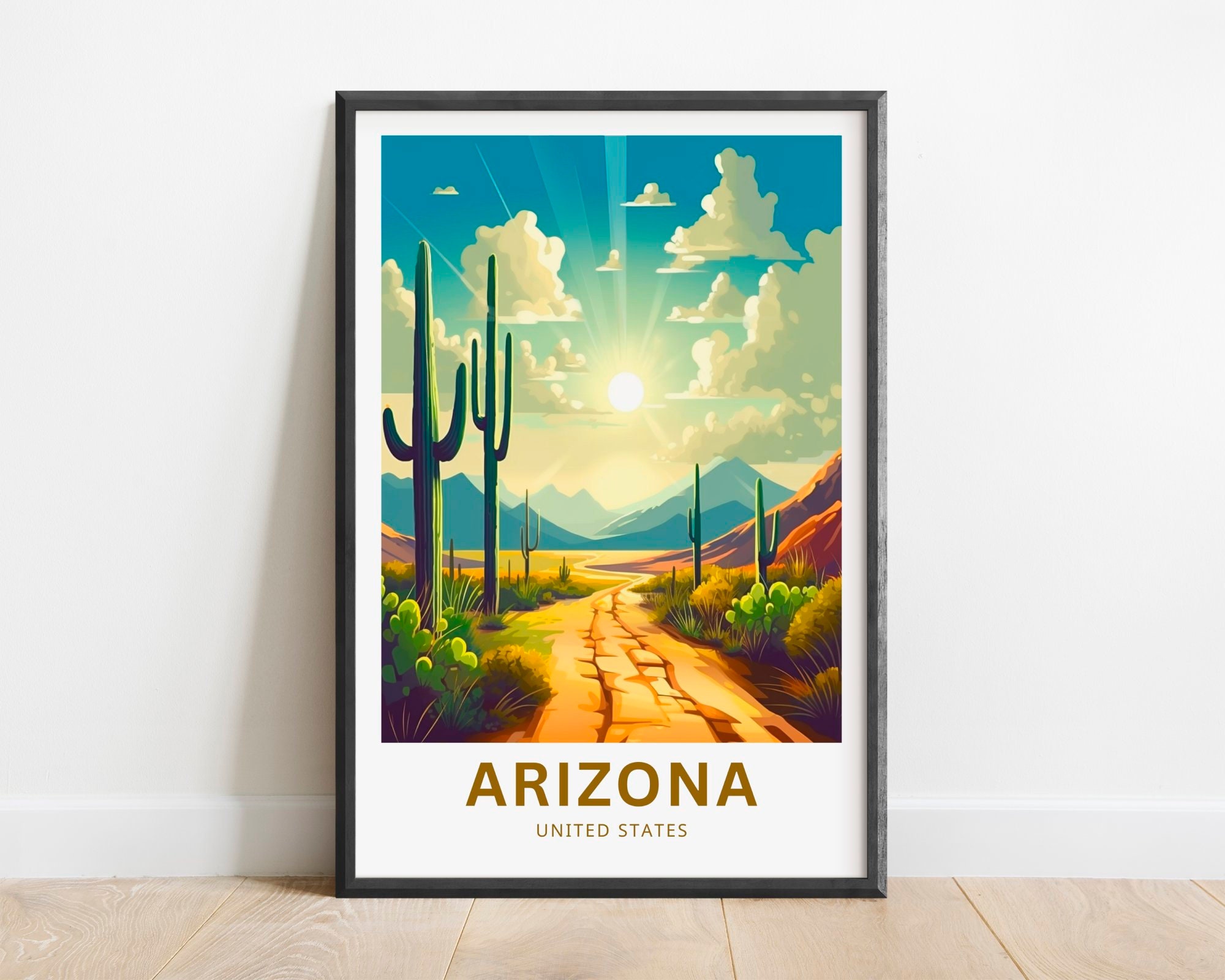 Arizona Travel Print Arizona Poster, United States Wall Art, Framed ...