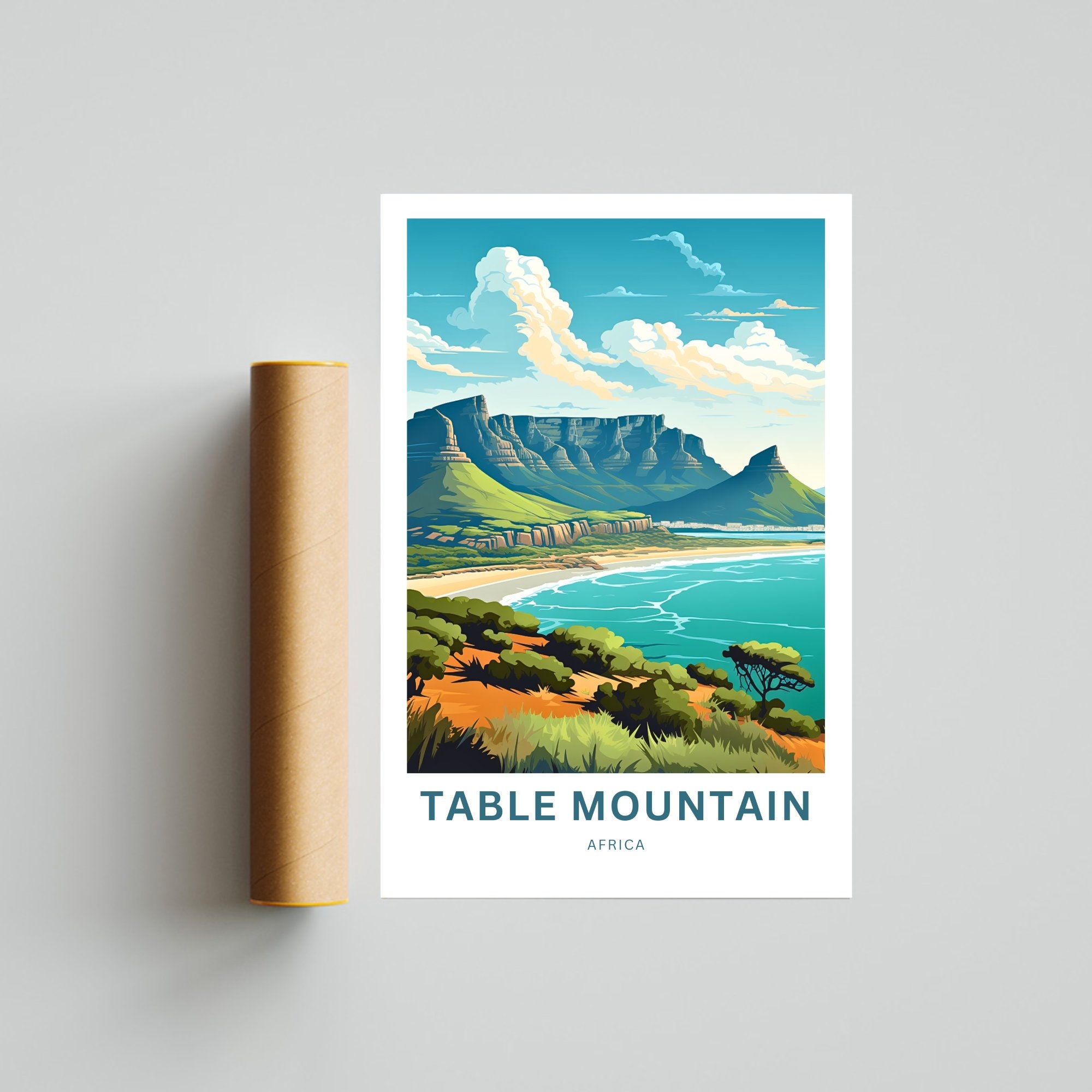 Table Mountain Travel Print Table Mountain Poster Africa - Etsy