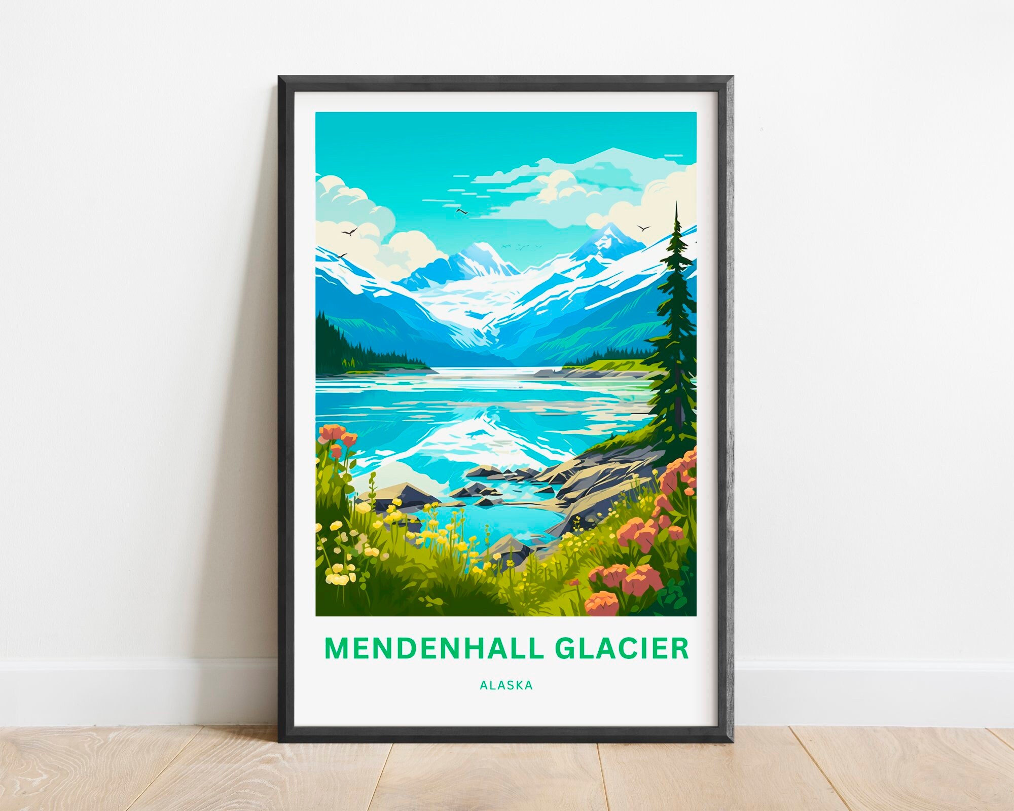 Mendenhall Glacier Travel Print Mendenhall Glacier Poster Alaska