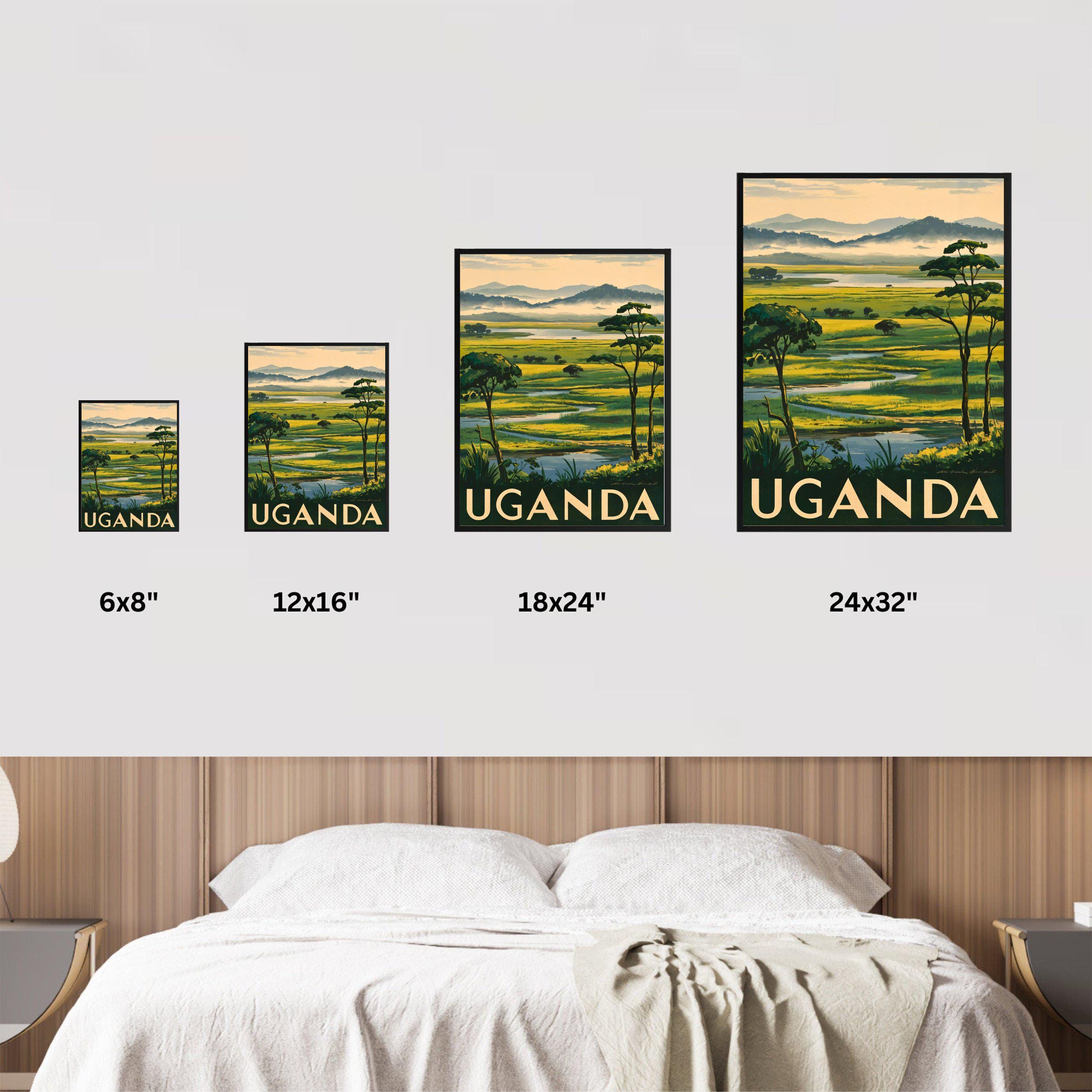 Uganda Wall Art Print: Africa Travel Decor (vintage Style) - Etsy
