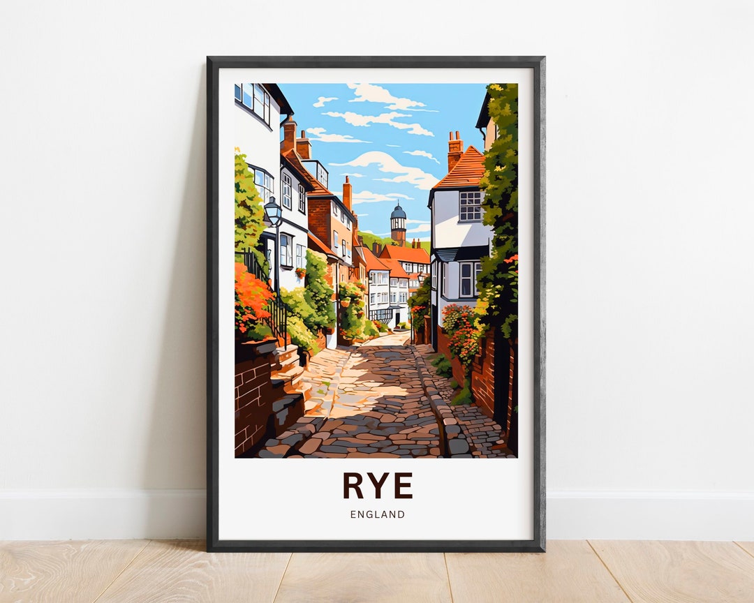 Rye Travel Print - Rye Poster, England Wall Art, Framed Present, Gift ...
