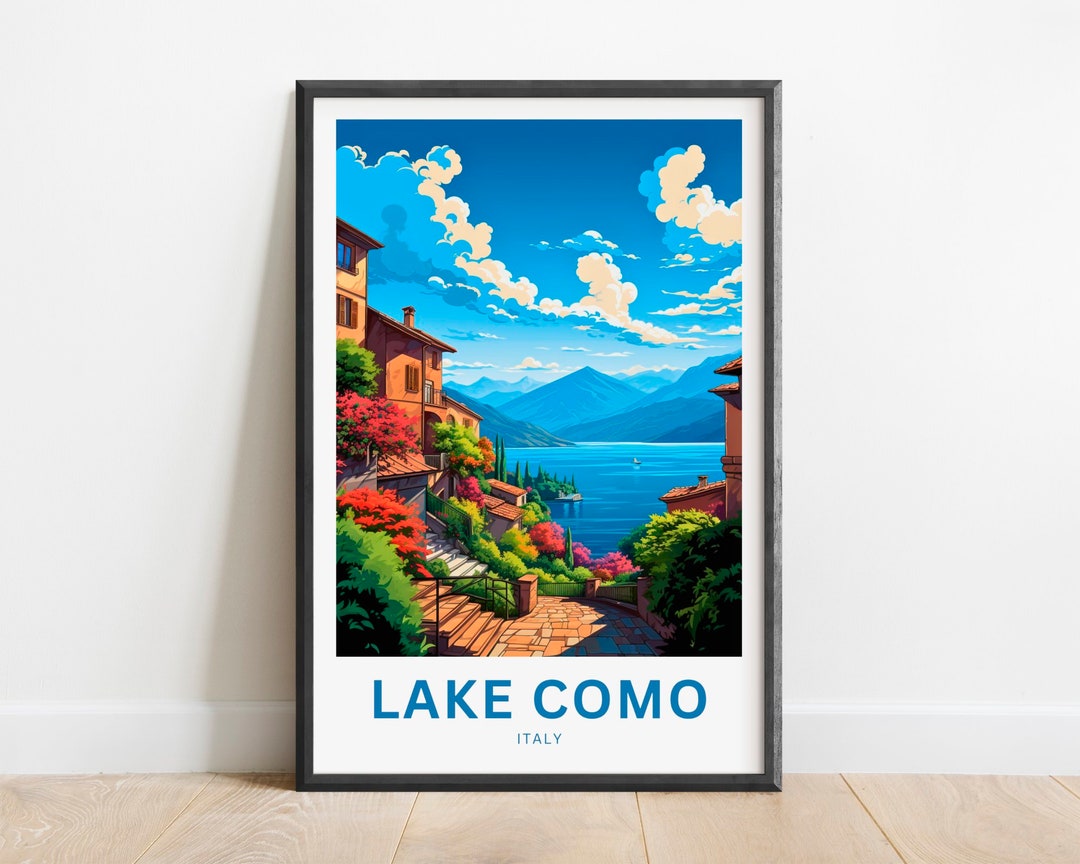 Lake Como Travel Print Lake Como Poster Italy Wall Art - Etsy