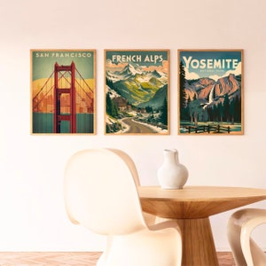 French Alps Vintage Travel Print - French Alps Vintage Poster, France ...