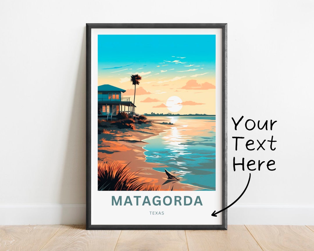 Personalized Matagorda Travel Print - Matagorda Poster, Texas Wall Art ...