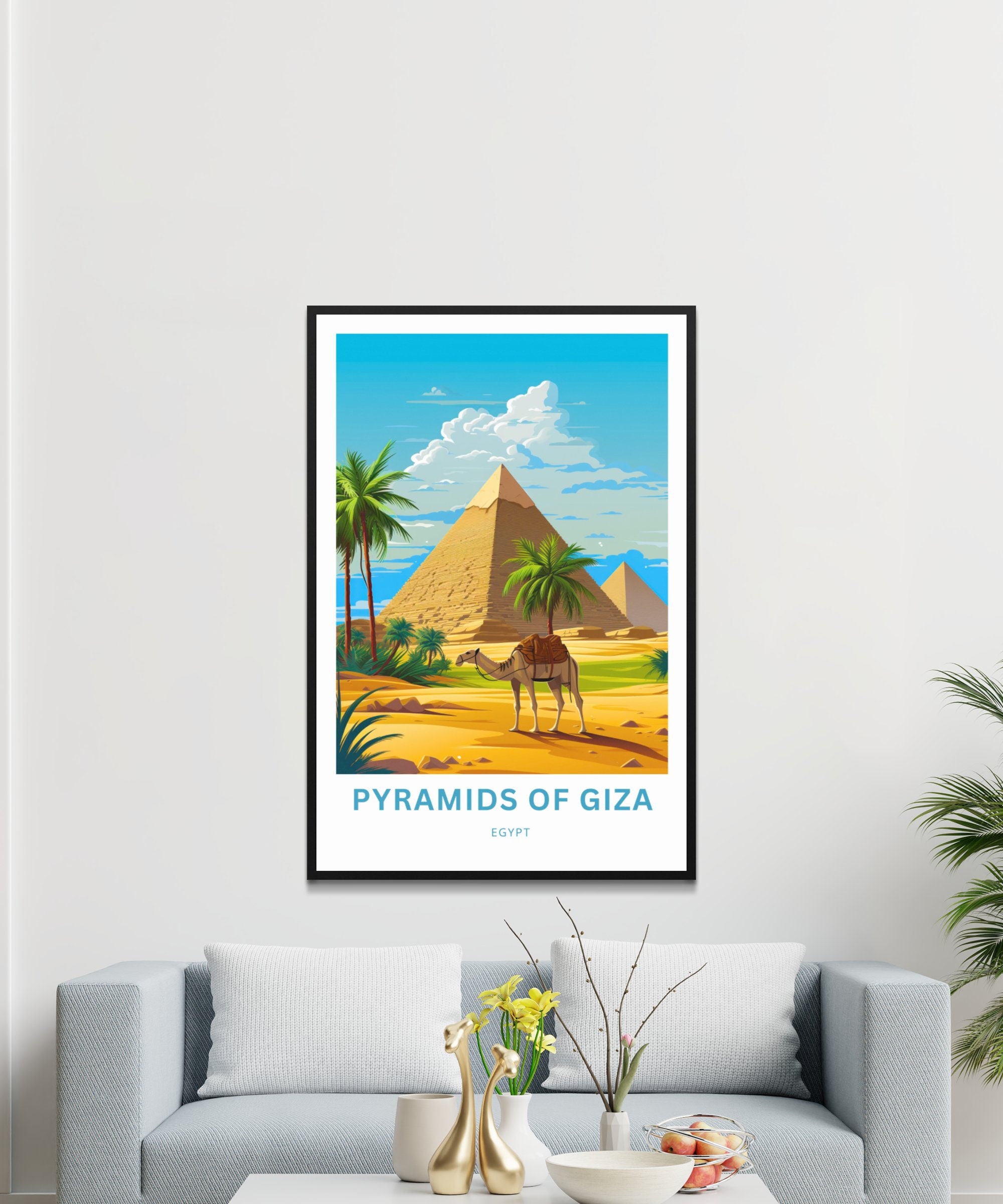 Pyramid of Giza Travel Print Pyramid of Giza Poster Egypt - Etsy