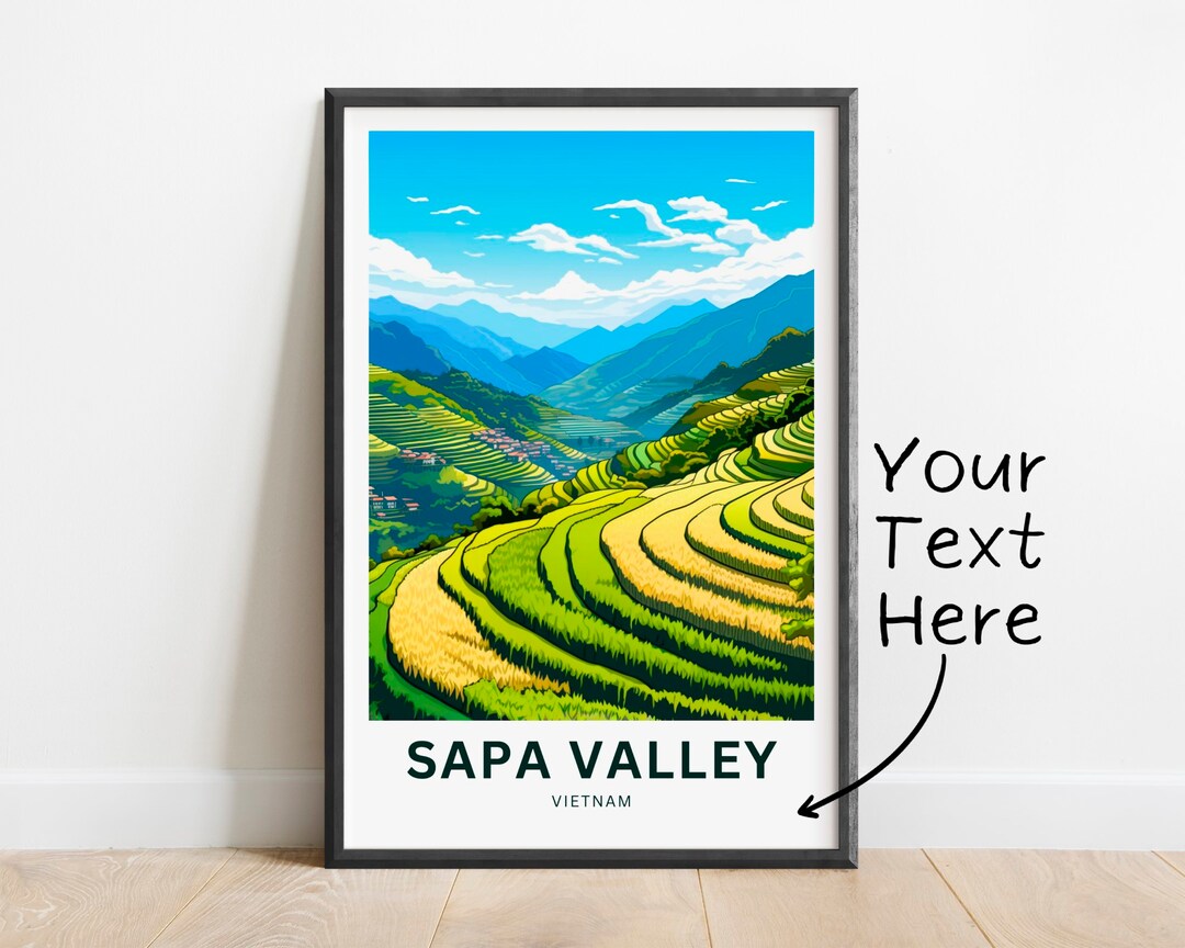 Personalized Sapa Valley Travel Print - Sapa Valley Poster, Vietnam ...