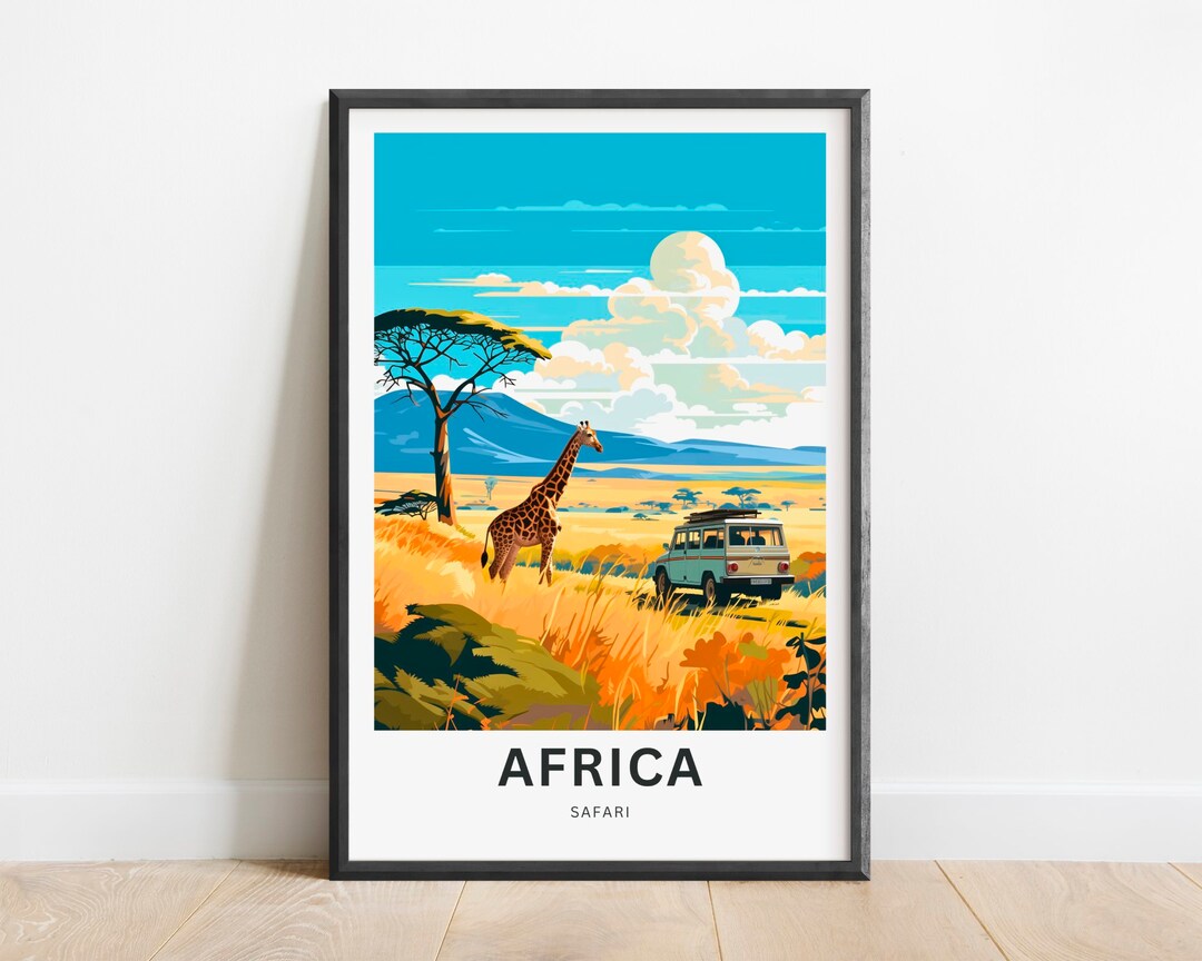 Africa Safari Travel Print, Africa Safari Poster, African Wall Art ...
