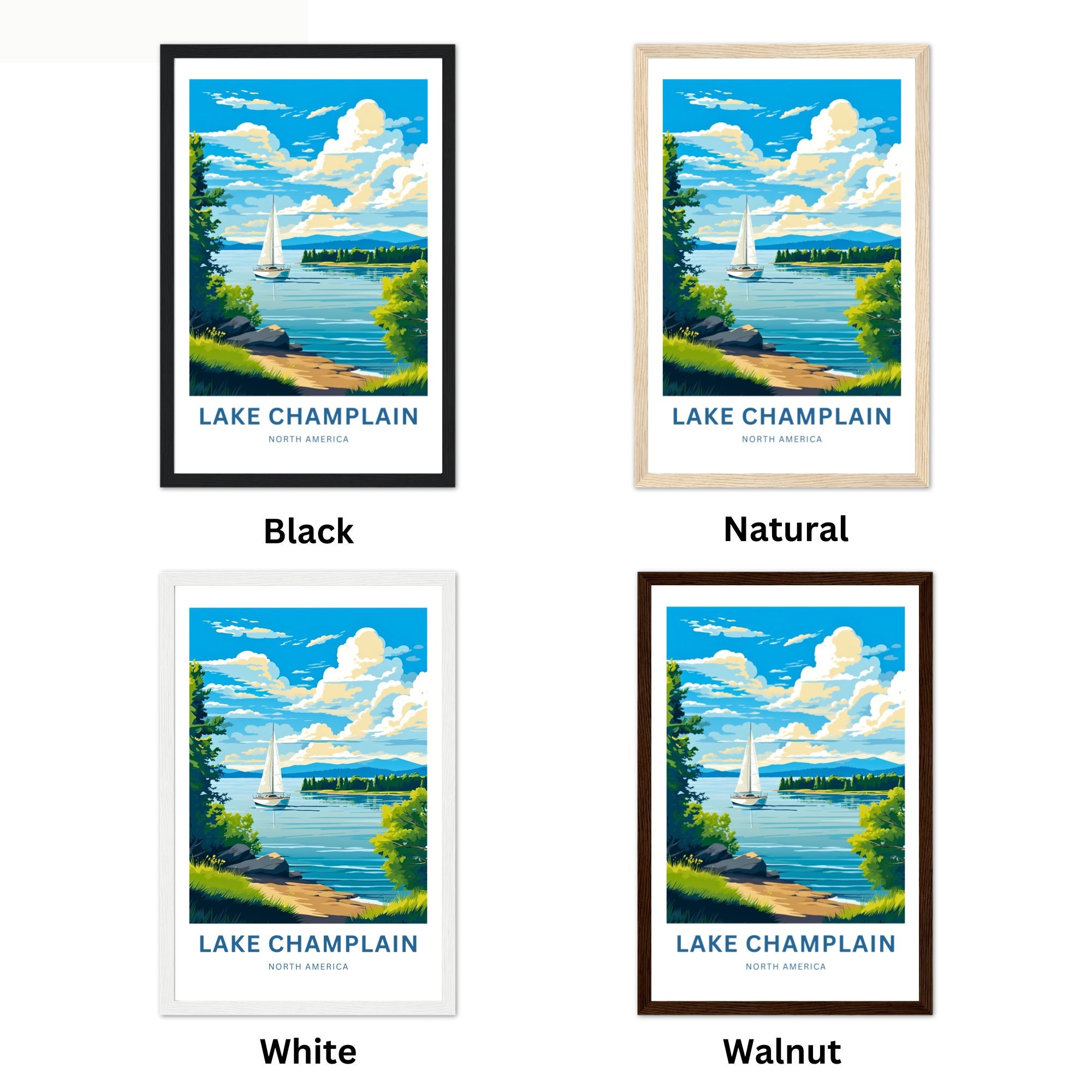 Personalized Lake Champlain Travel Print Lake Champlain - Etsy