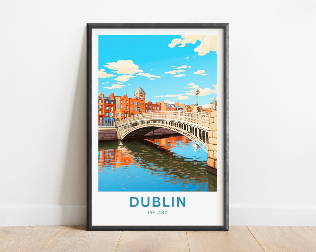 Dublin Travel Print - Dublin Poster, Ireland Wall Art, Framed Present ...