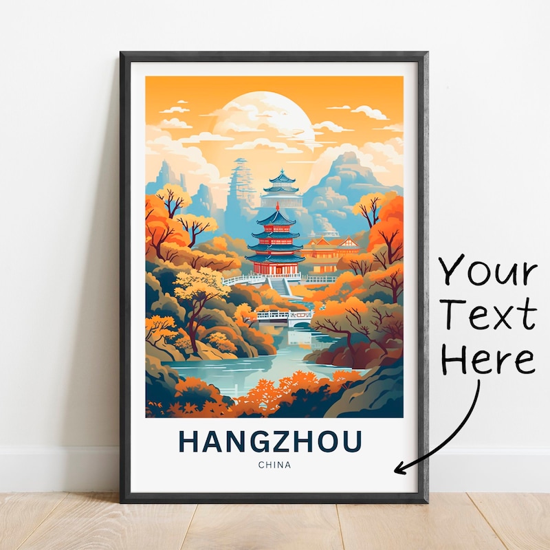 Travel Poster of Hangzhou - Etsy