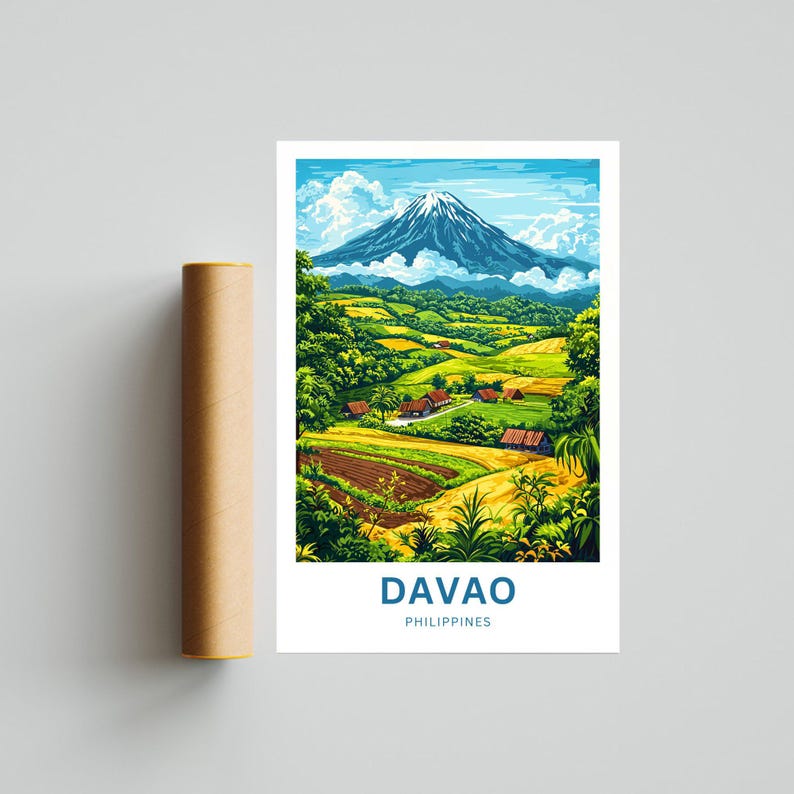 Davao Travel Print - Davao Poster, Philippines Wall Art, Framed Present ...