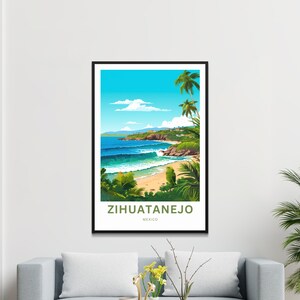 Personalized Zihuatanejo Travel Print Zihuatanejo Poster, Mexico Wall ...