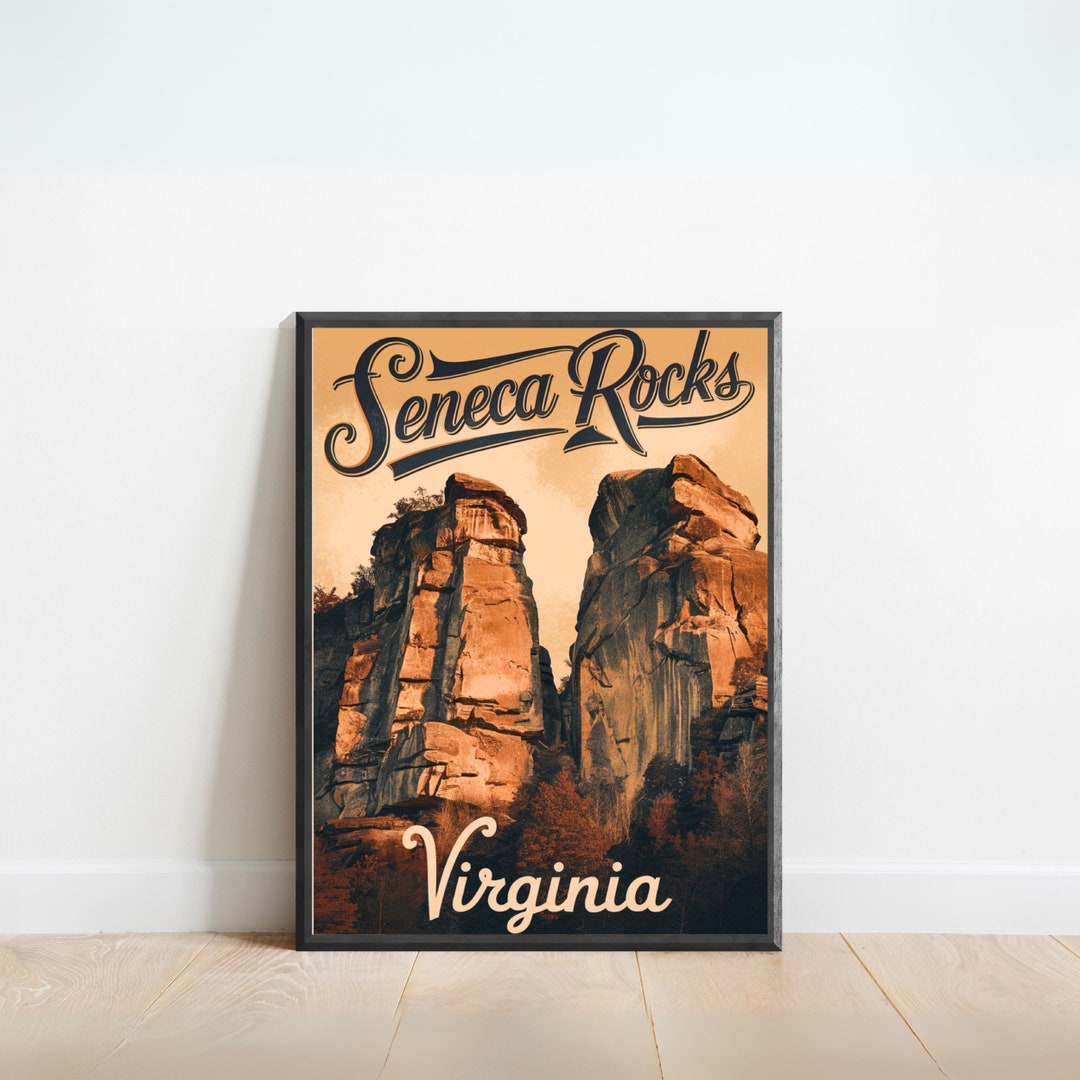 Seneca Rocks Vintage Travel Print - Seneca Rocks Vintage Poster ...