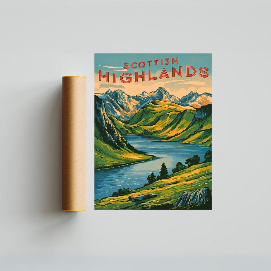 Scottish Highlands Vintage Travel Poster - Scottish Highlands Print ...