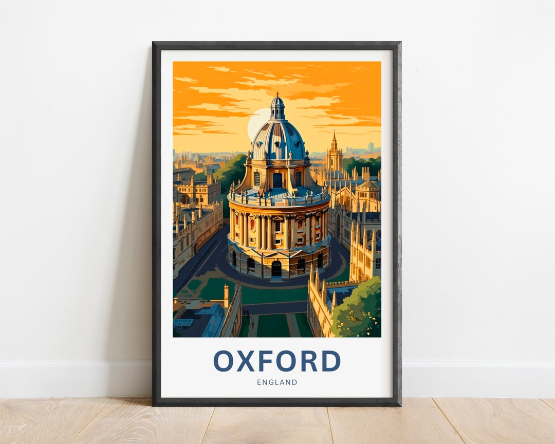 Oxford Travel Print - Oxford Poster, England Wall Art, Framed Present ...