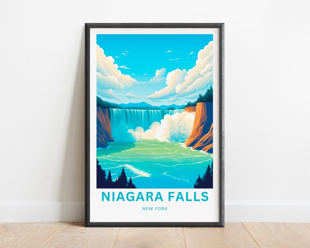 Niagara Falls Travel Poster: Minimalist New York Wall Art - Etsy