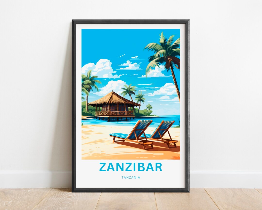 Zanzibar Travel Print - Zanzibar Poster, Tanzania Wall Art, Framed ...