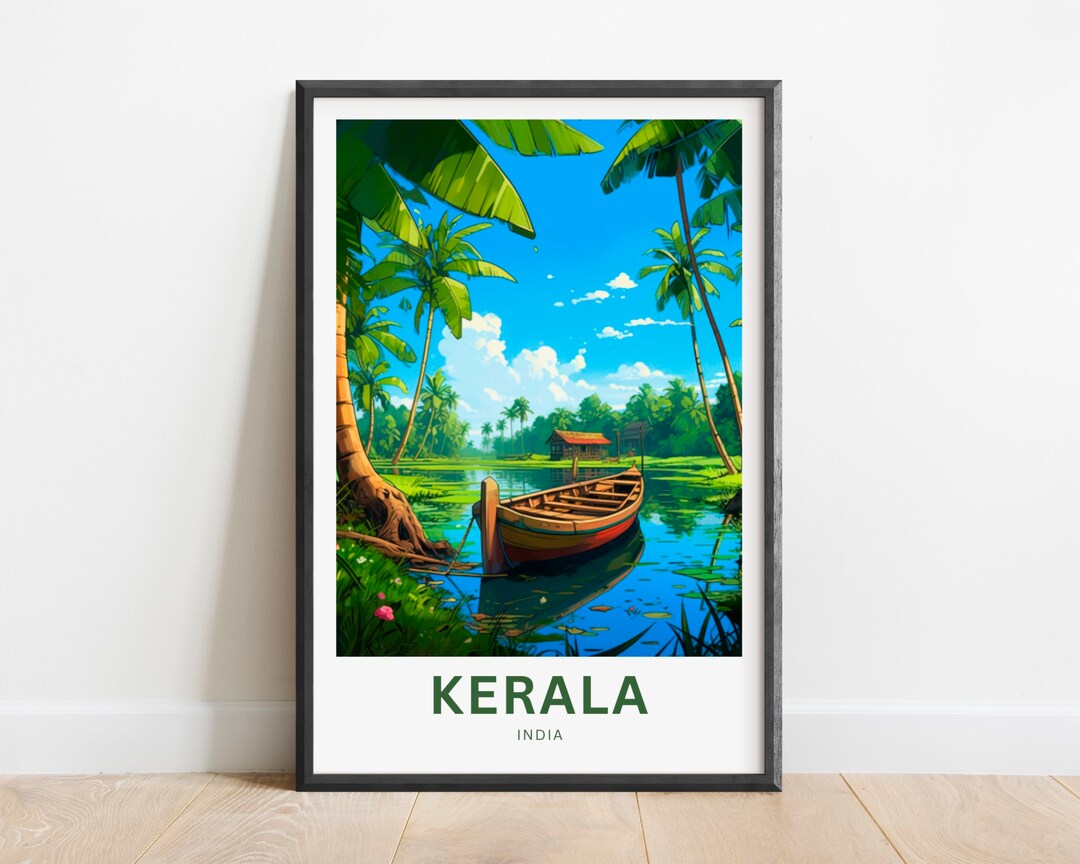 Kerala Travel Print - Kerala Poster, India Wall Art, Framed Present ...