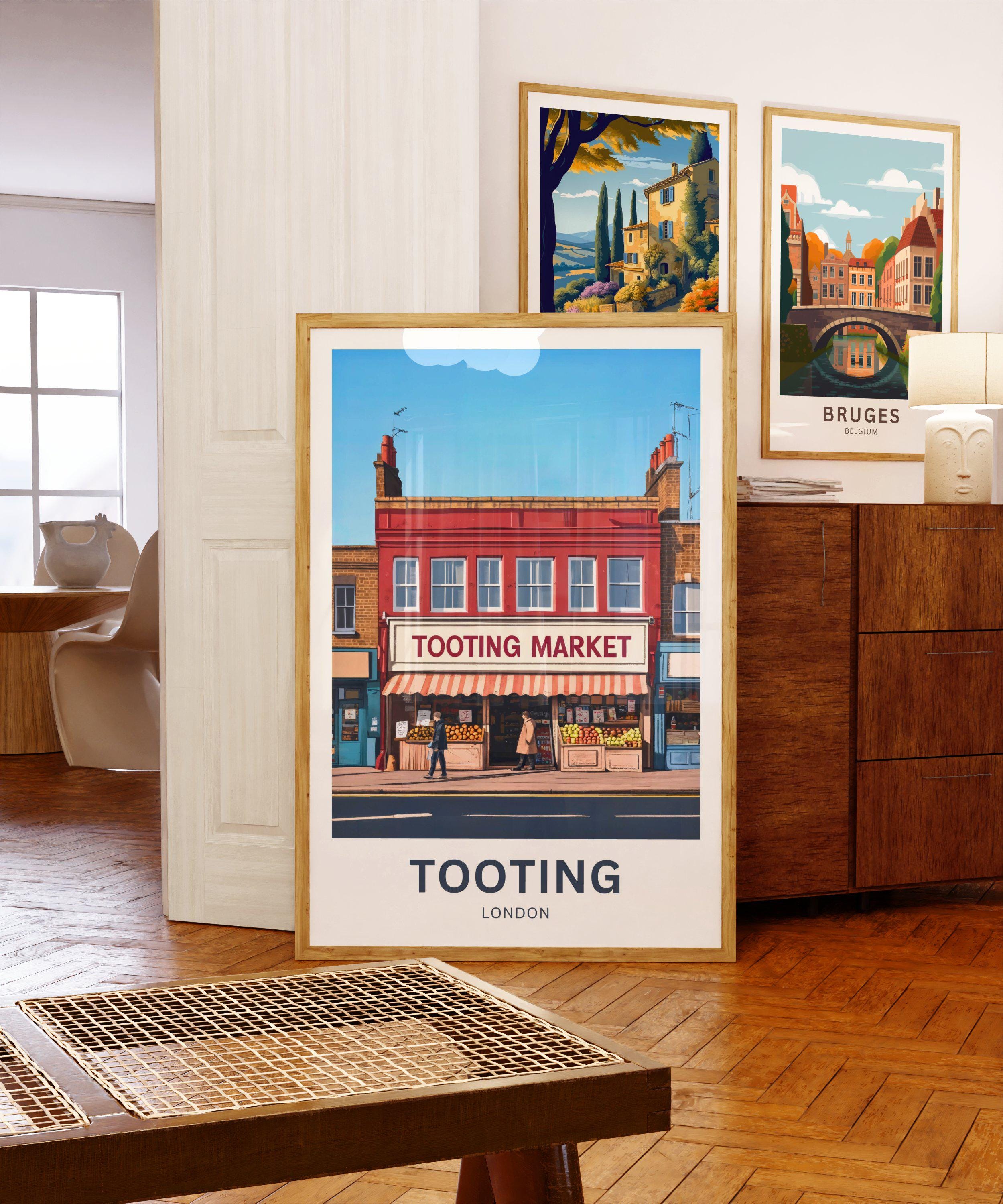 Tooting Travel Print - Tooting Poster, South London Wall Art, Framed ...