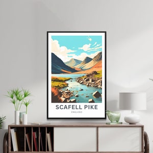 Scafell Pike Travel Print - Scafell Pike Poster, England Wall Art ...