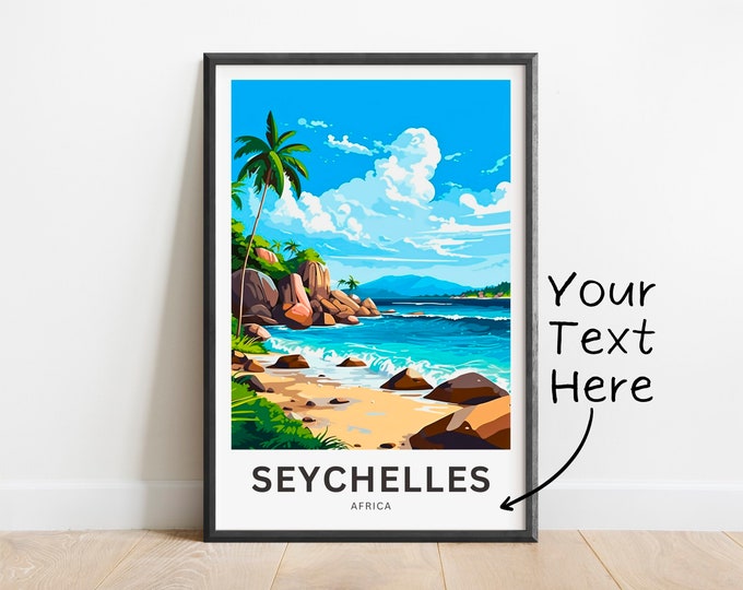 Seychelles Travel Poster, Africa Wall Art, Africa Print, Seychelles ...