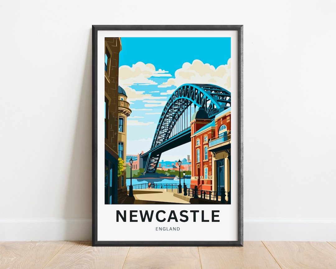 Newcastle Travel Poster: Tyne Bridge, England Wall Art - Etsy UK