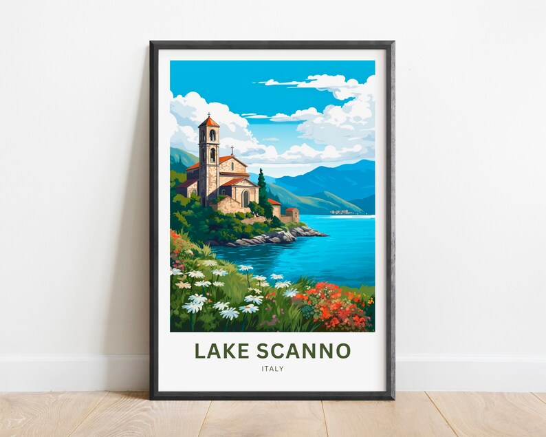 Lake Scanno Travel Print - Lake Scanno Poster, Italy Wall Art, Framed ...