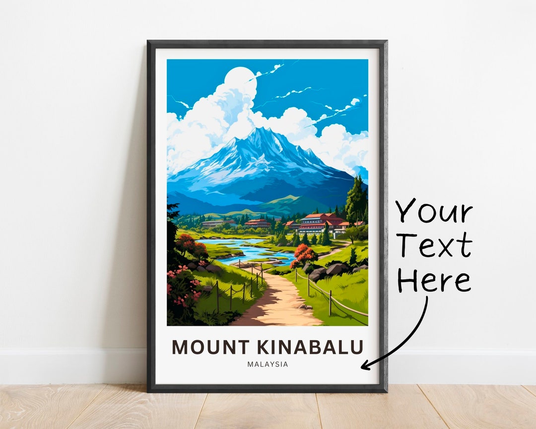 Personalized Mount Kinabalu Travel Print - Mount Kinabalu Poster ...