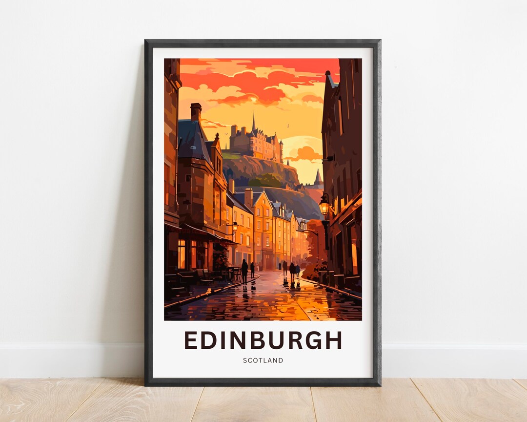 Edinburgh Travel Print - Edinburgh Poster, Scotland Wall Art, Framed ...