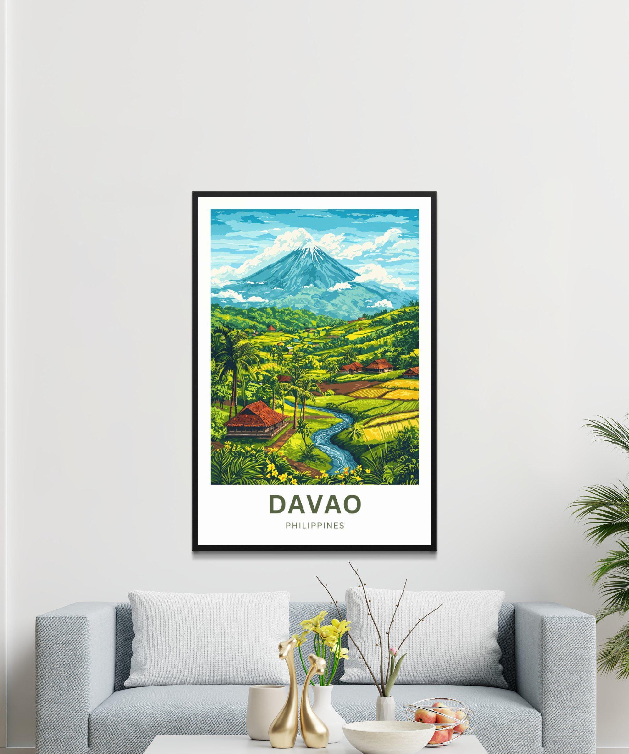 Davao Travel Print - Davao Poster, Philippines Wall Art, Framed Present ...