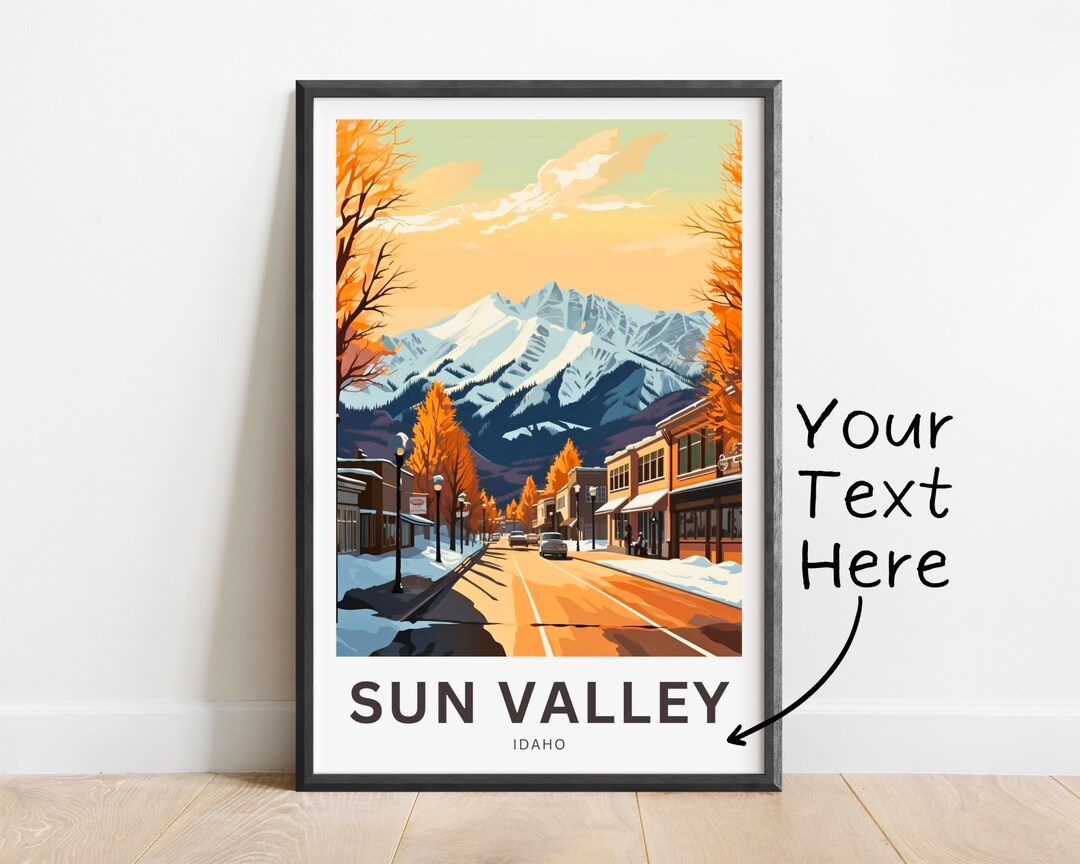 Personalized Sun Valley Travel Print - Sun Valley Poster, Idaho Wall ...