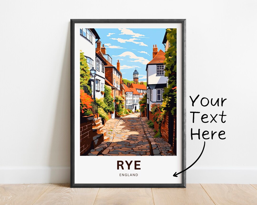 Personalized Rye Travel Print - Rye Poster, England Wall Art, Framed ...
