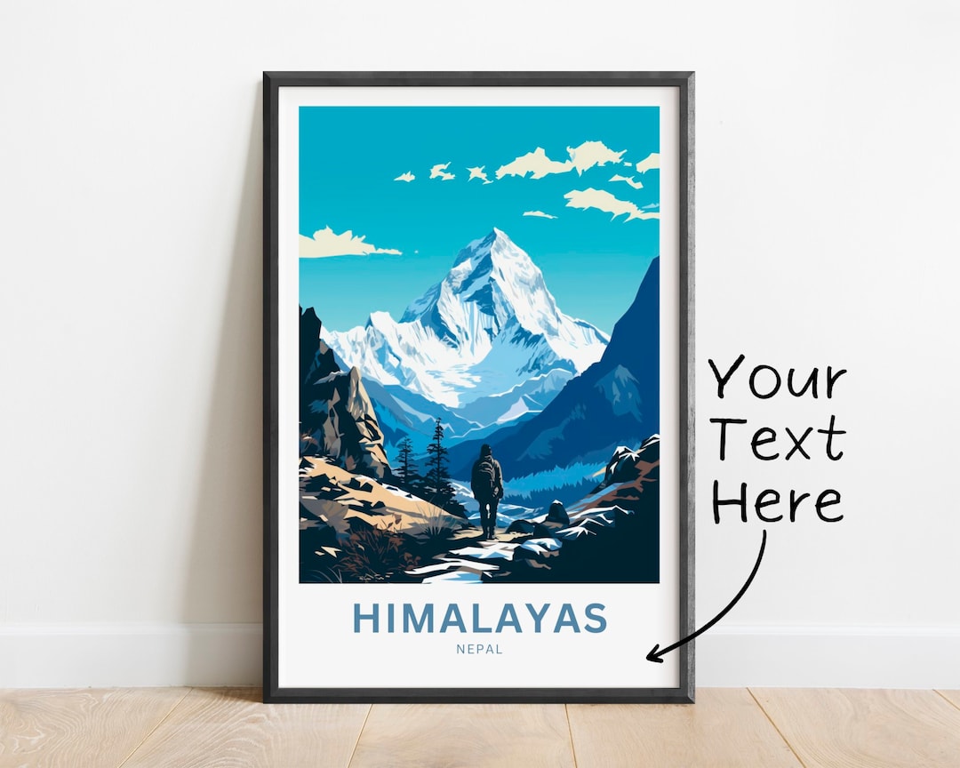 Personalized Himalayas Travel Print - Himalayas Poster, Nepal Wall Art ...