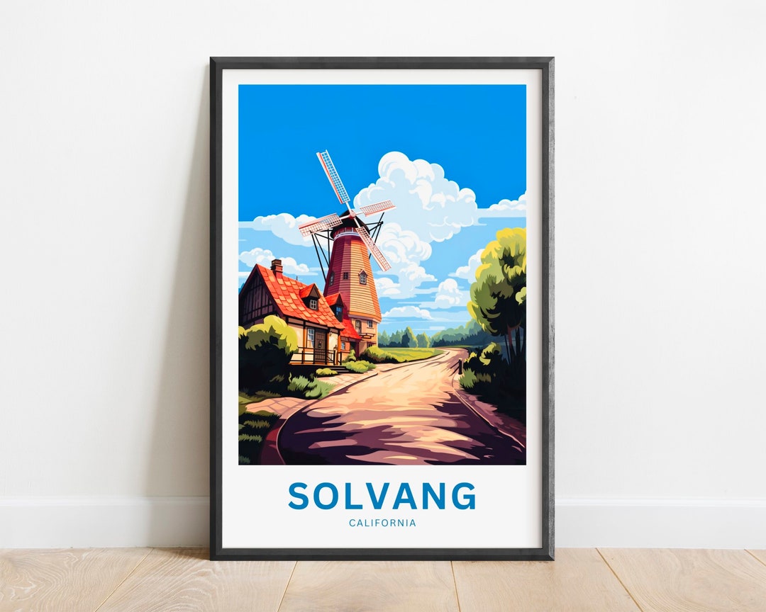Solvang Travel Print - Solvang Poster, California Wall Art, Framed ...