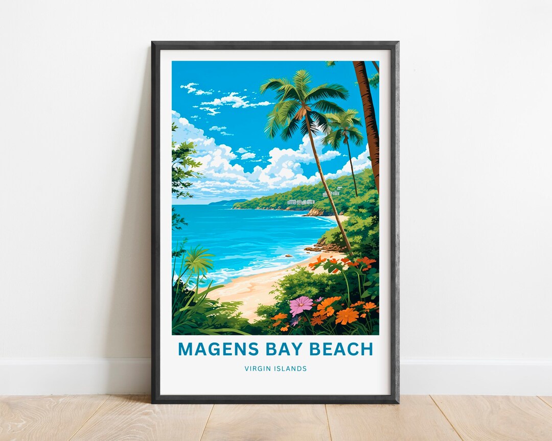 Magen Bay Art Print: Virgin Islands Beach - Minimalist Design - Etsy UK