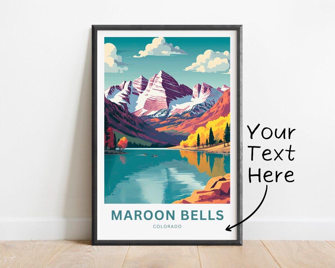 Personalized Maroon Bells Travel Print - Maroon Bells Poster, Colorado ...