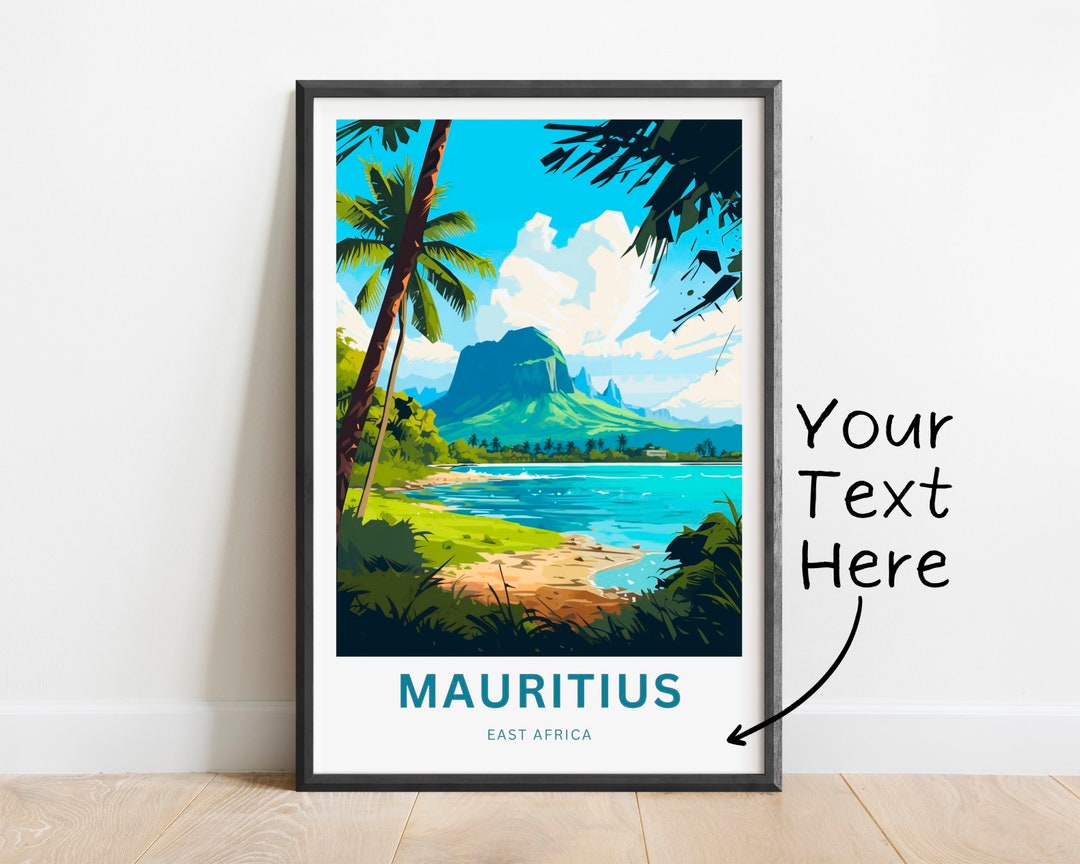 Mauritius Wall Art Print: Tropical Island Scene - Minimalist Style ...