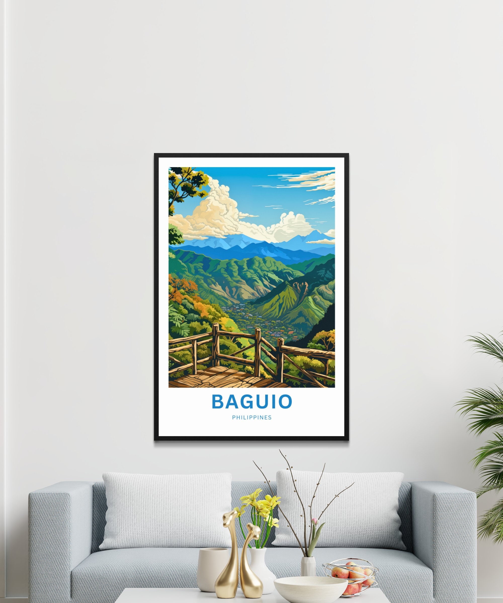 Personalized Baguio City Travel Print - Baguio Poster, Philippines Wall ...